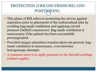 Rapid sequence intubation | PPTX