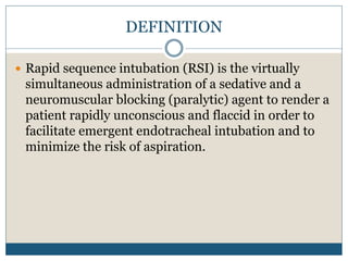 Rapid sequence intubation | PPT