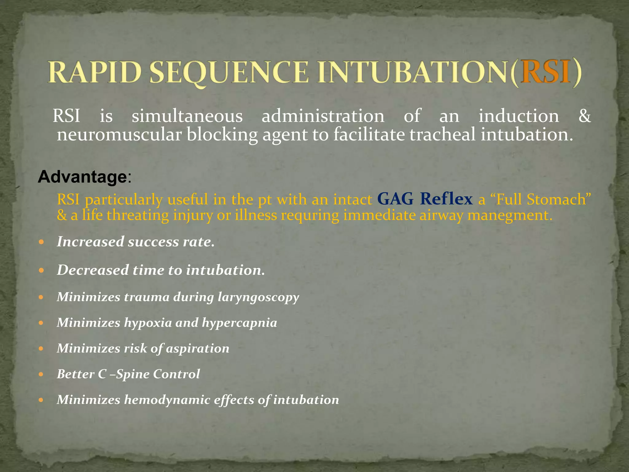Rapid sequence intubation | PPTX