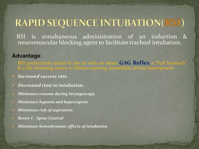 Rapid sequence intubation | PPTX