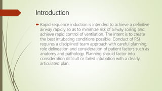 Rapid sequence intubation | PPTX