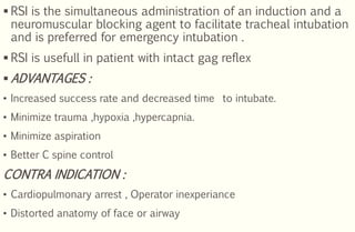 Rapid sequence intubation in ED | PPTX | First Aid | Injuries