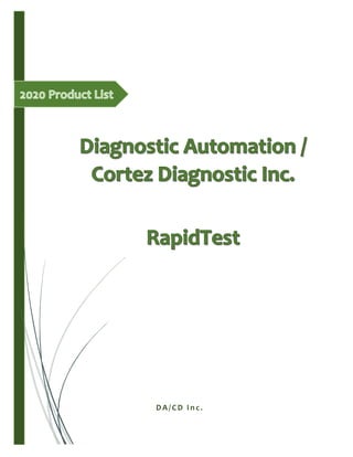 Diagnostic Automation / Cortez Diagnostic Inc., Rapid Test offered by ...