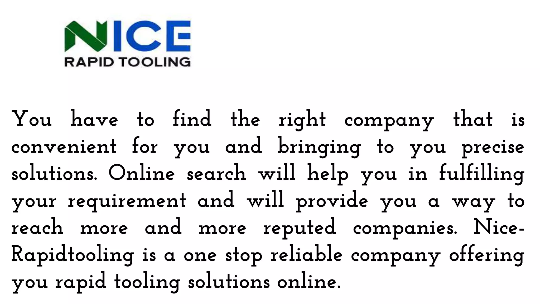 Rapid tooling far better than conventional tooling | PPTX