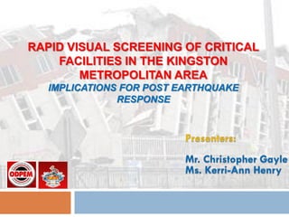 Rapid visual screening of critical facilities in the Kingston ...