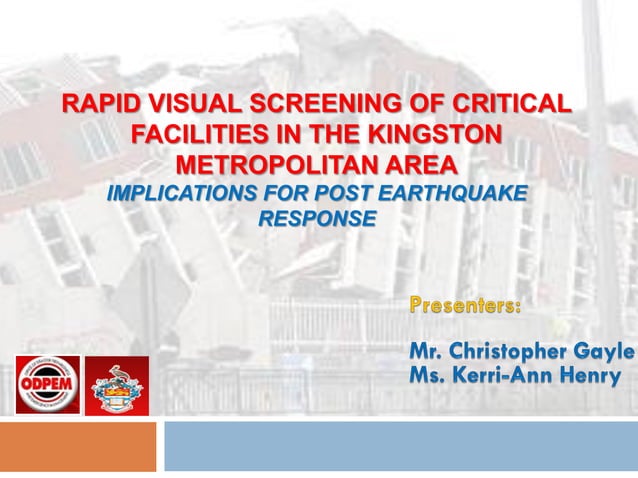 Rapid visual screening of critical facilities in the Kingston ...