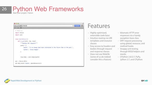 Rapid Web Development with Python for Absolute Beginners | PPT