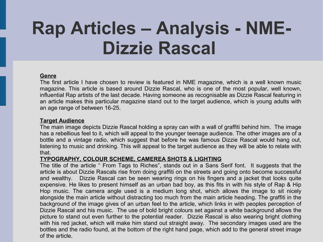 Rap magazine article | PPT