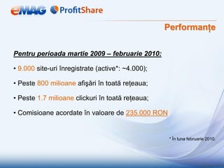 Raport eMAG Profit Share (1 an) | PPT