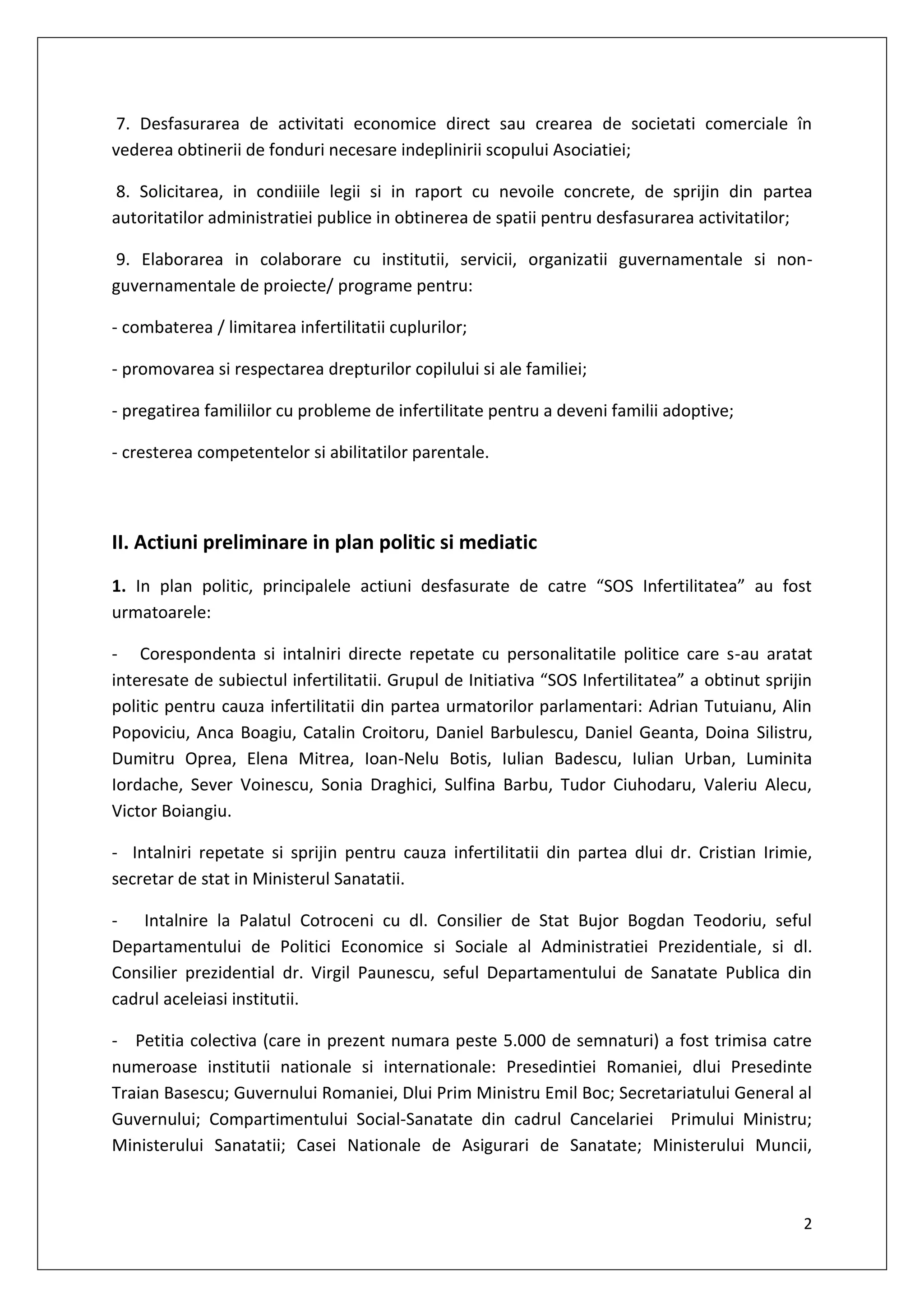 Raport de activitate SOS Infertilitatea 2009 | PDF