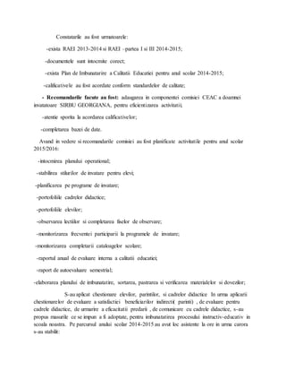 Raport de autoevaluare ceac 2014 2015 | PDF