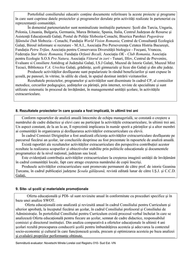 Raport evaluare aracip dupa fisa tip | PDF