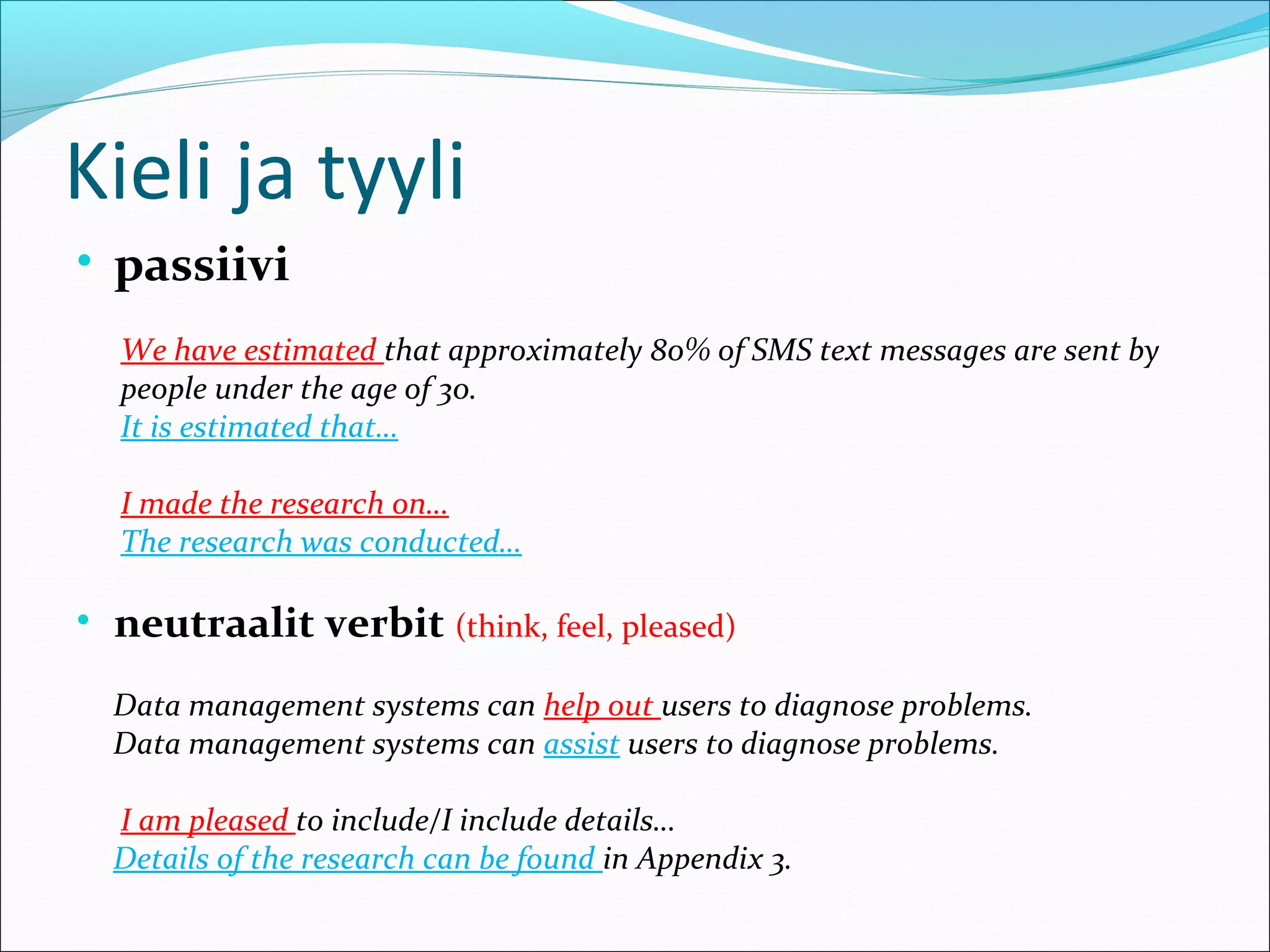 Raportin kirjoittaminen | PPT