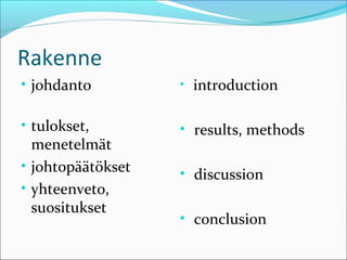 Raportin kirjoittaminen | PPT