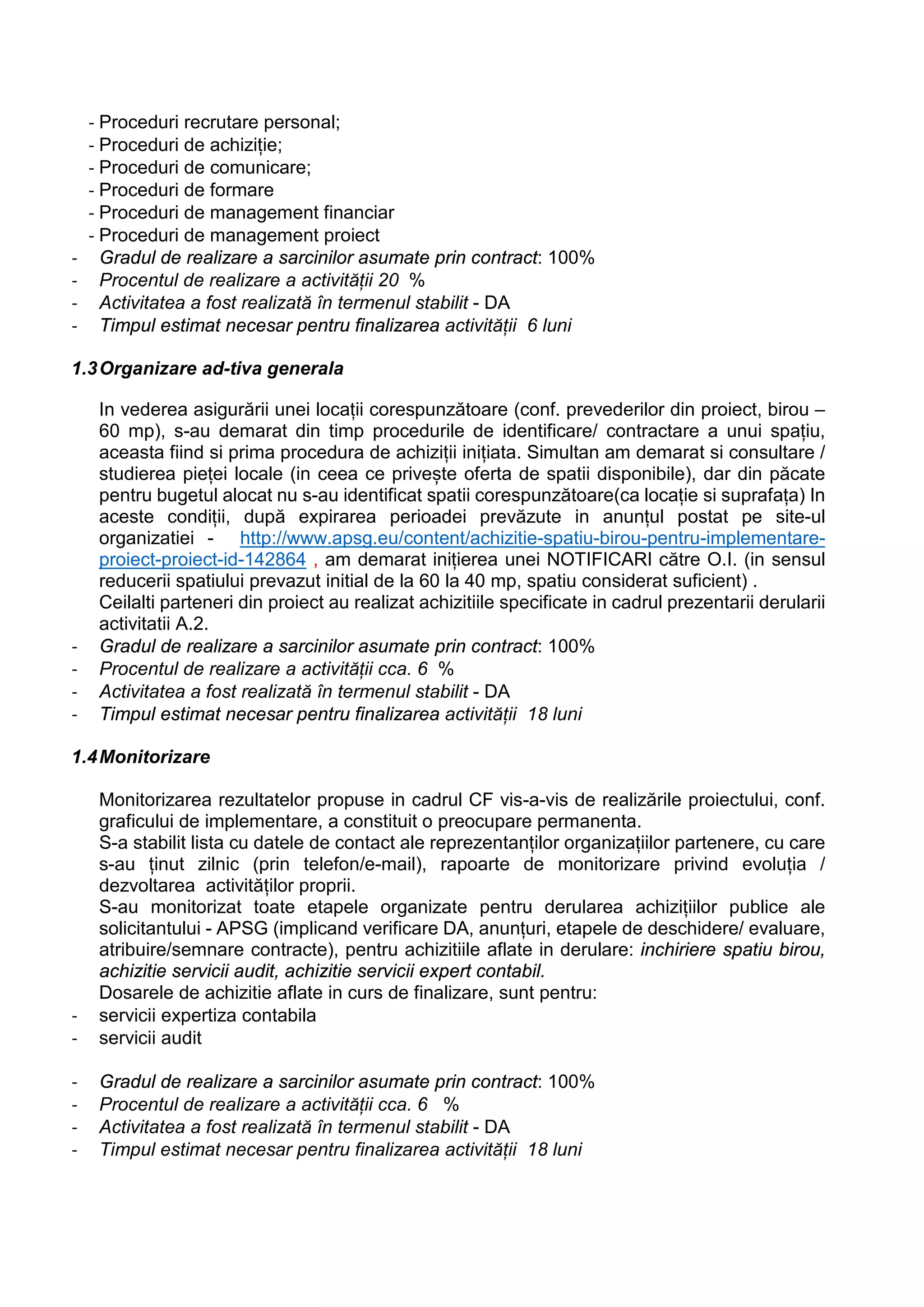 Raport lunar nr 1 | PDF