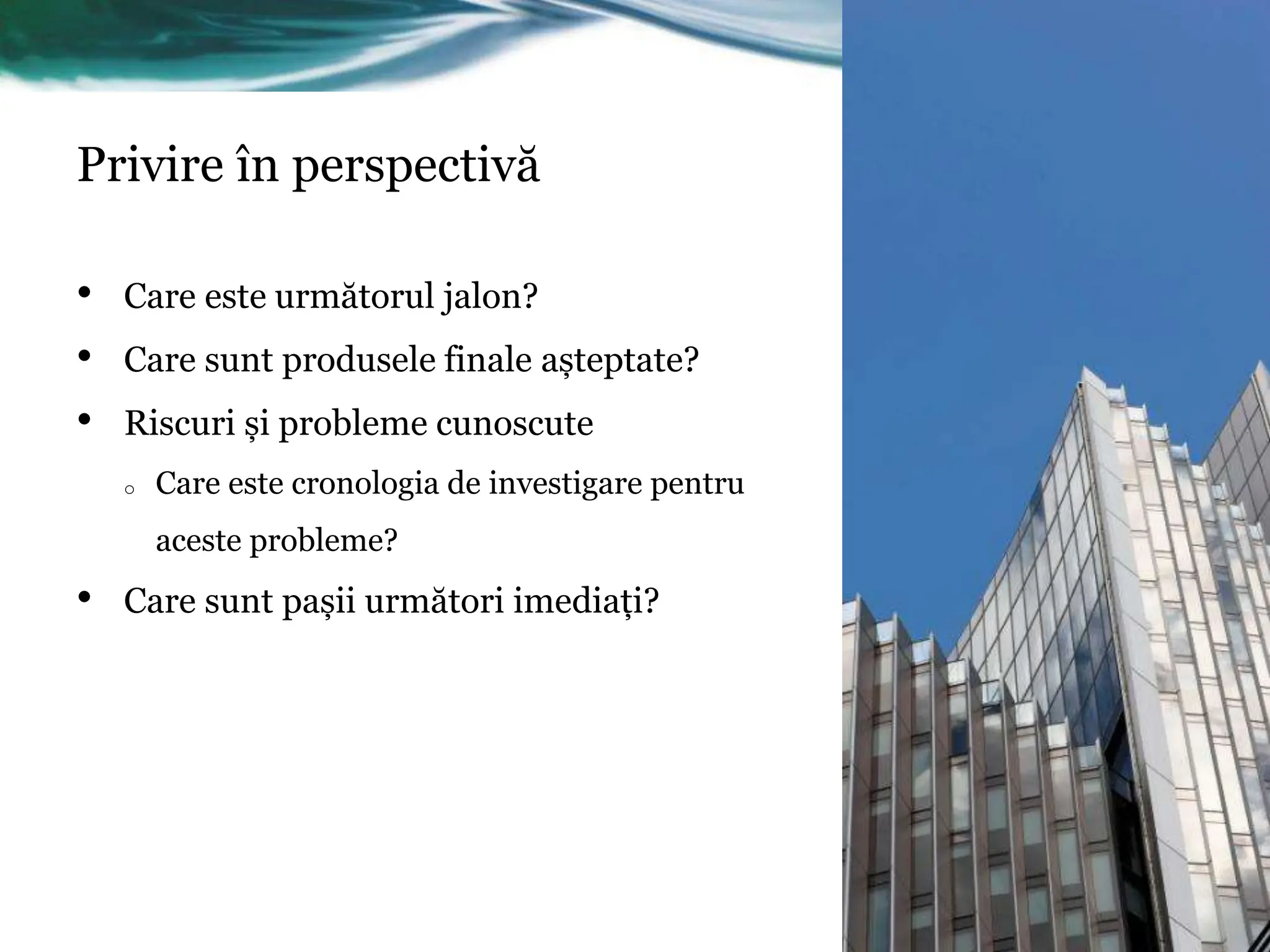 Raport stare proiect - prezentare powerpoint | PPTX