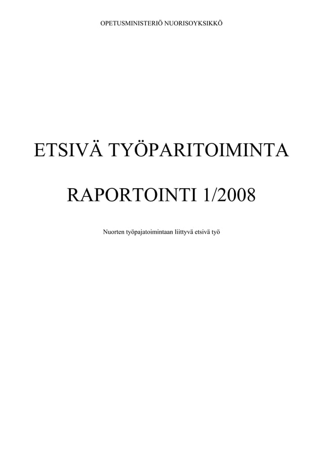 Raportti et 1 2008 | PDF