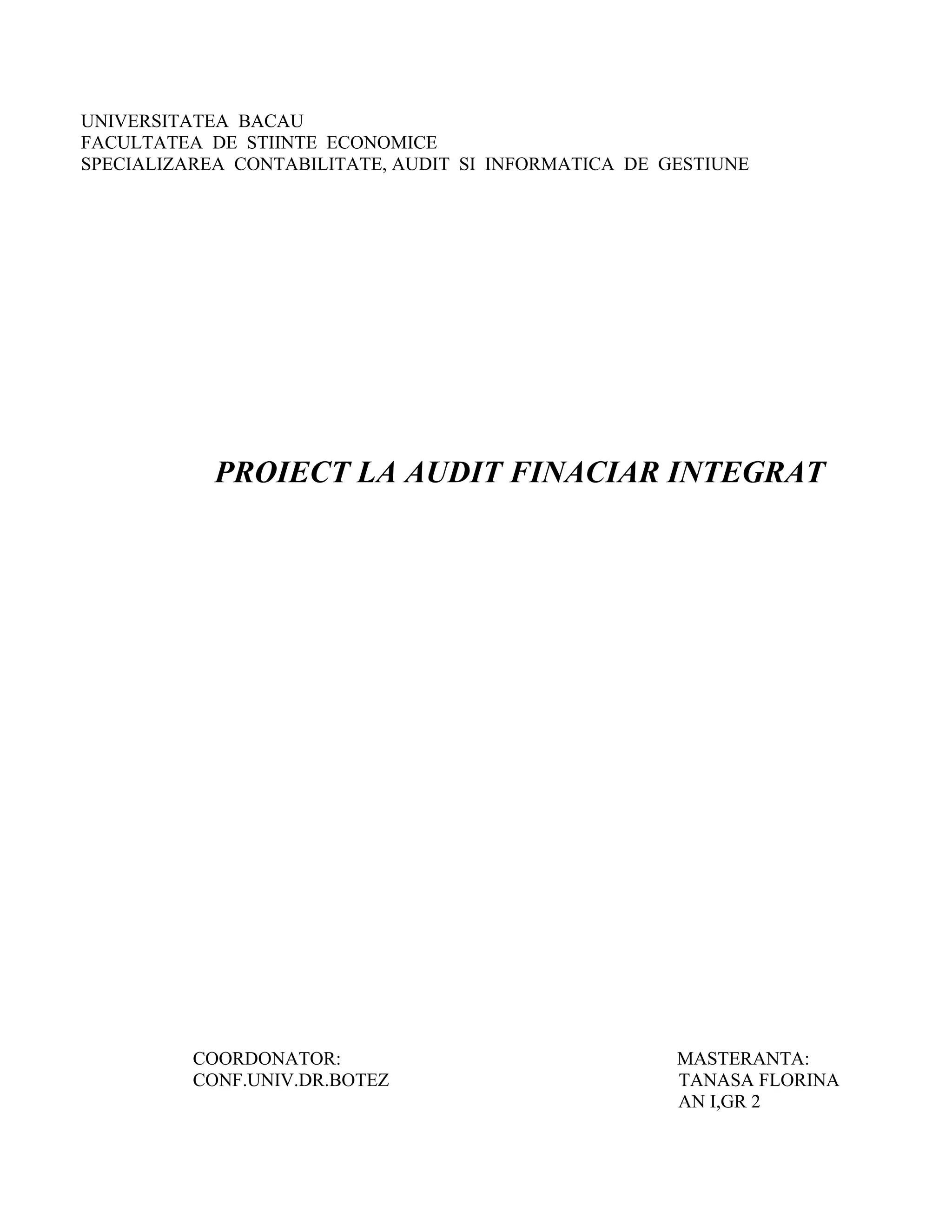 Raportul al unei sc com proiect-audit | PDF