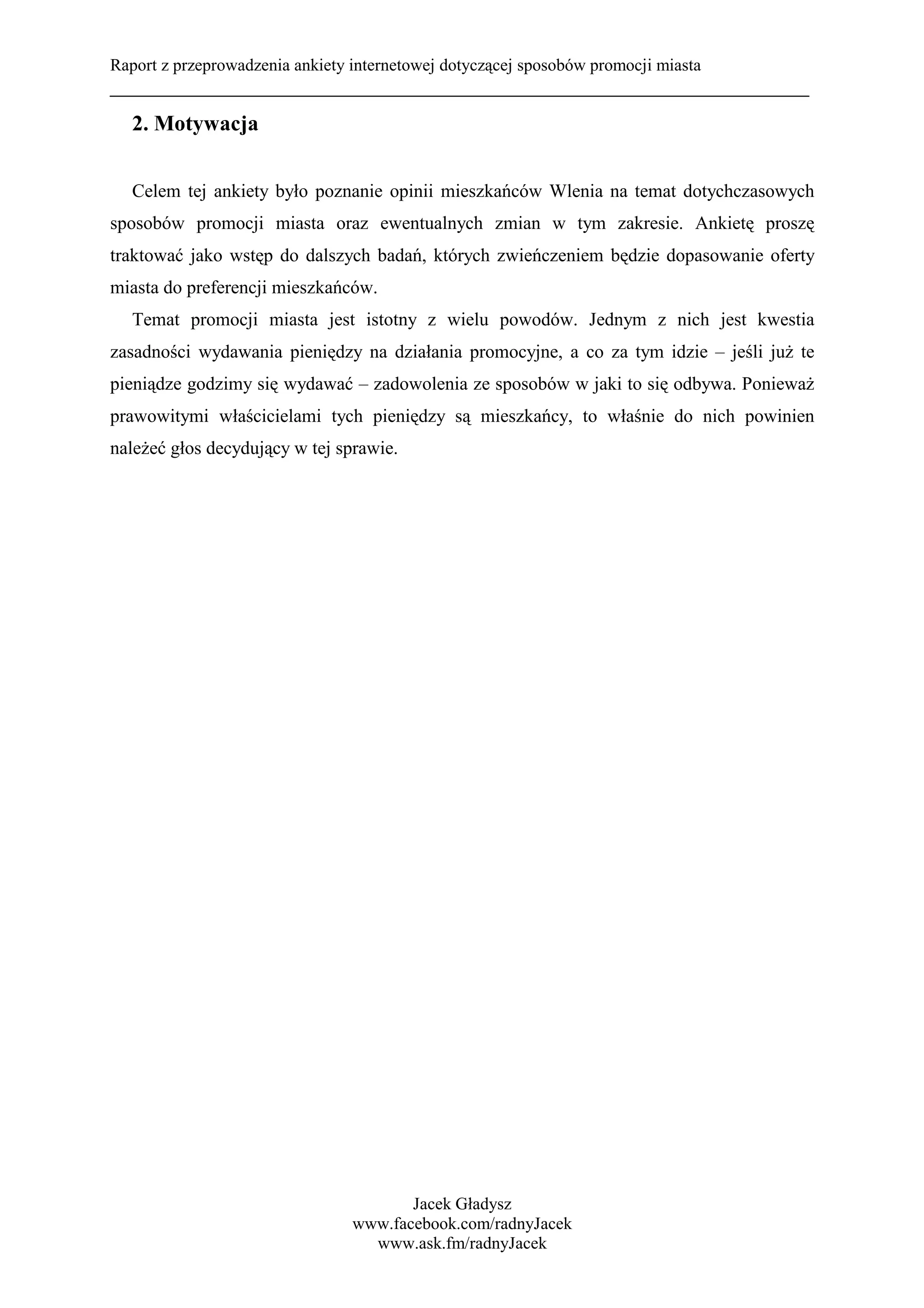 Raport z ankiety impreza promująca wleń | PDF