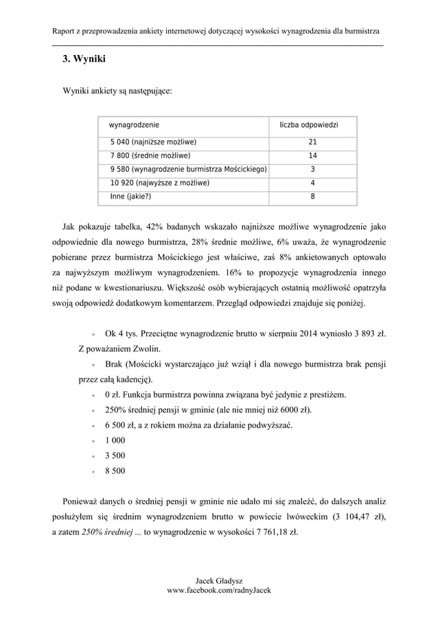 Raport z ankiety wynagrodzenie dla burmistrza | PDF | Careers