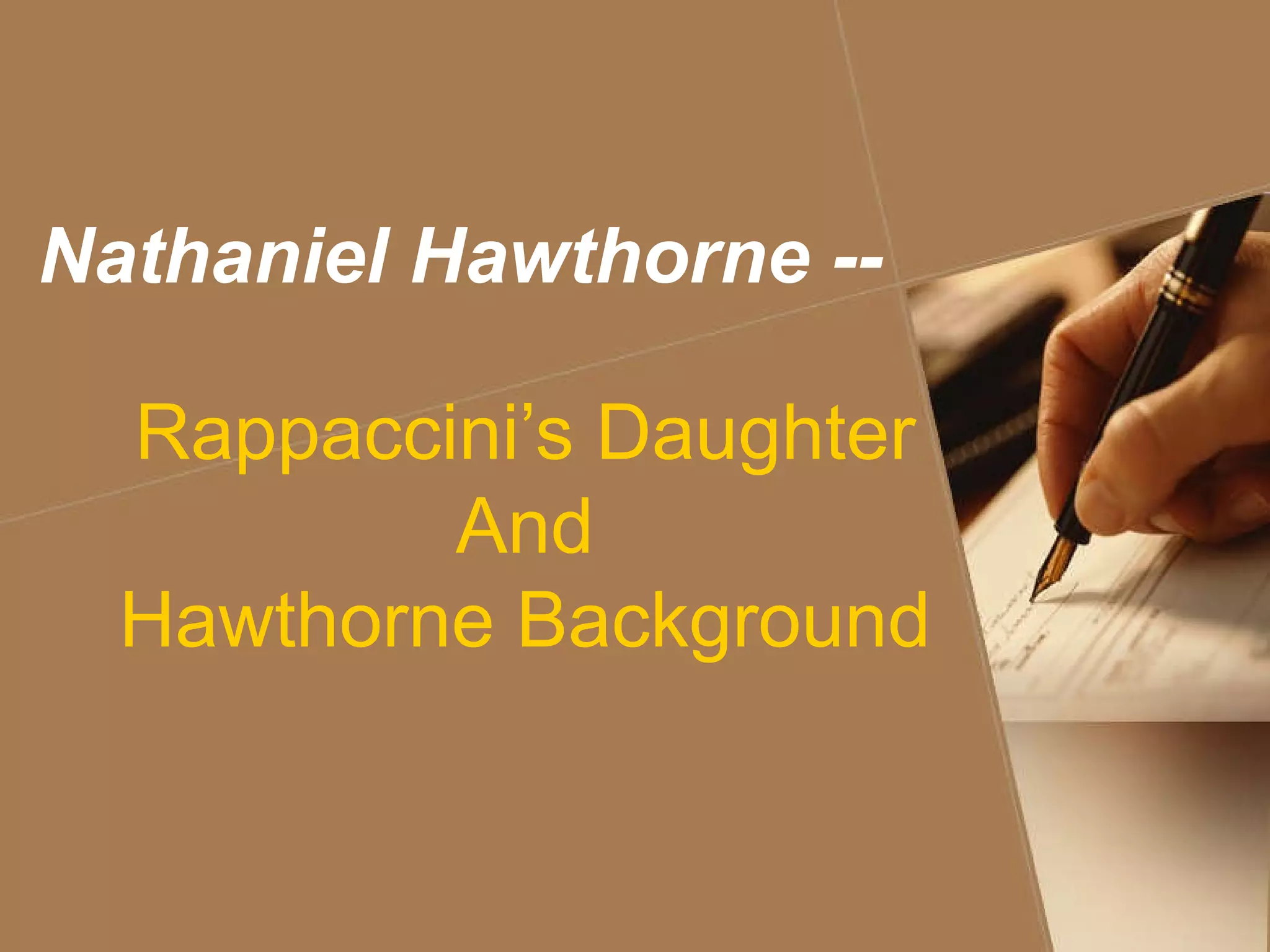 Rappaccini daughter | PPT