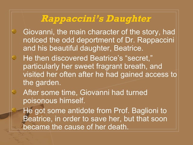 Rappaccini daughter | PPT