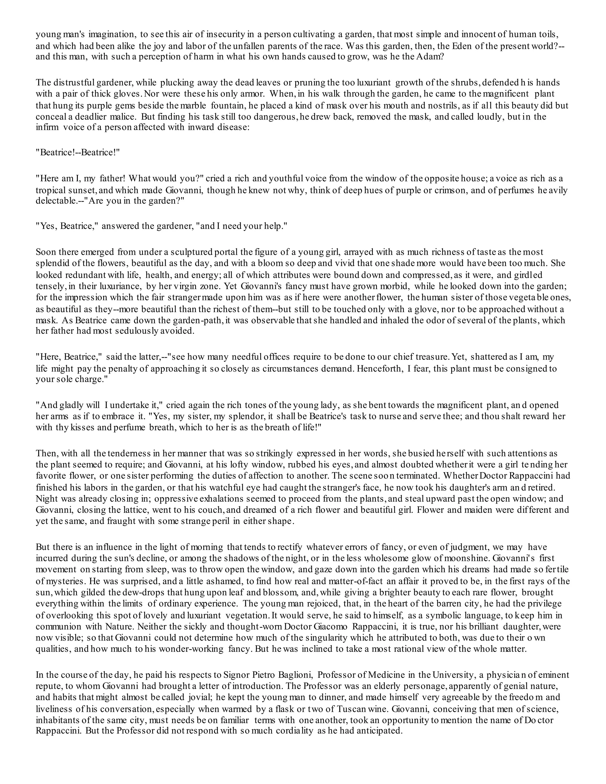 Rappaccinis daughter - complete text | DOCX