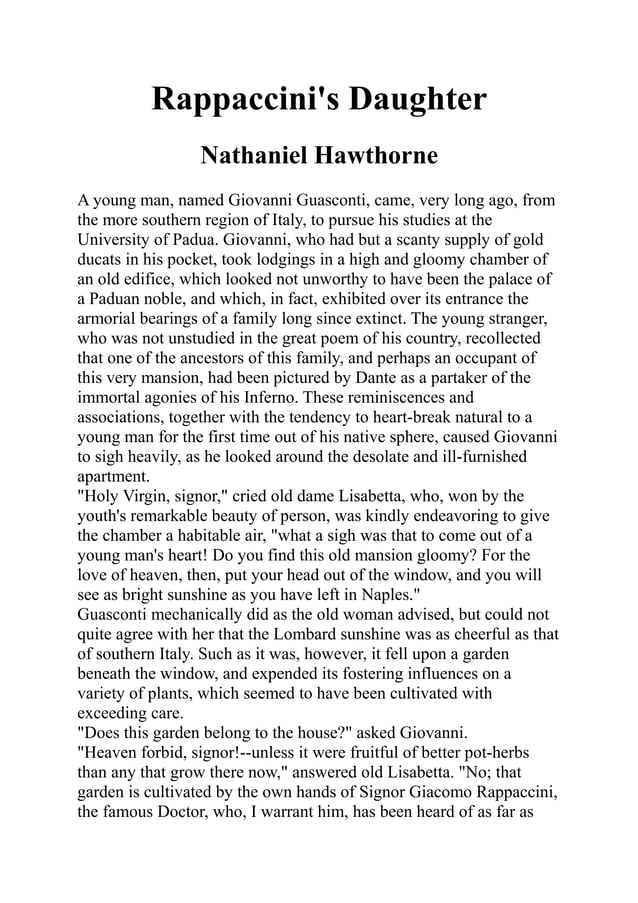 Rappaccini's daughter | PDF