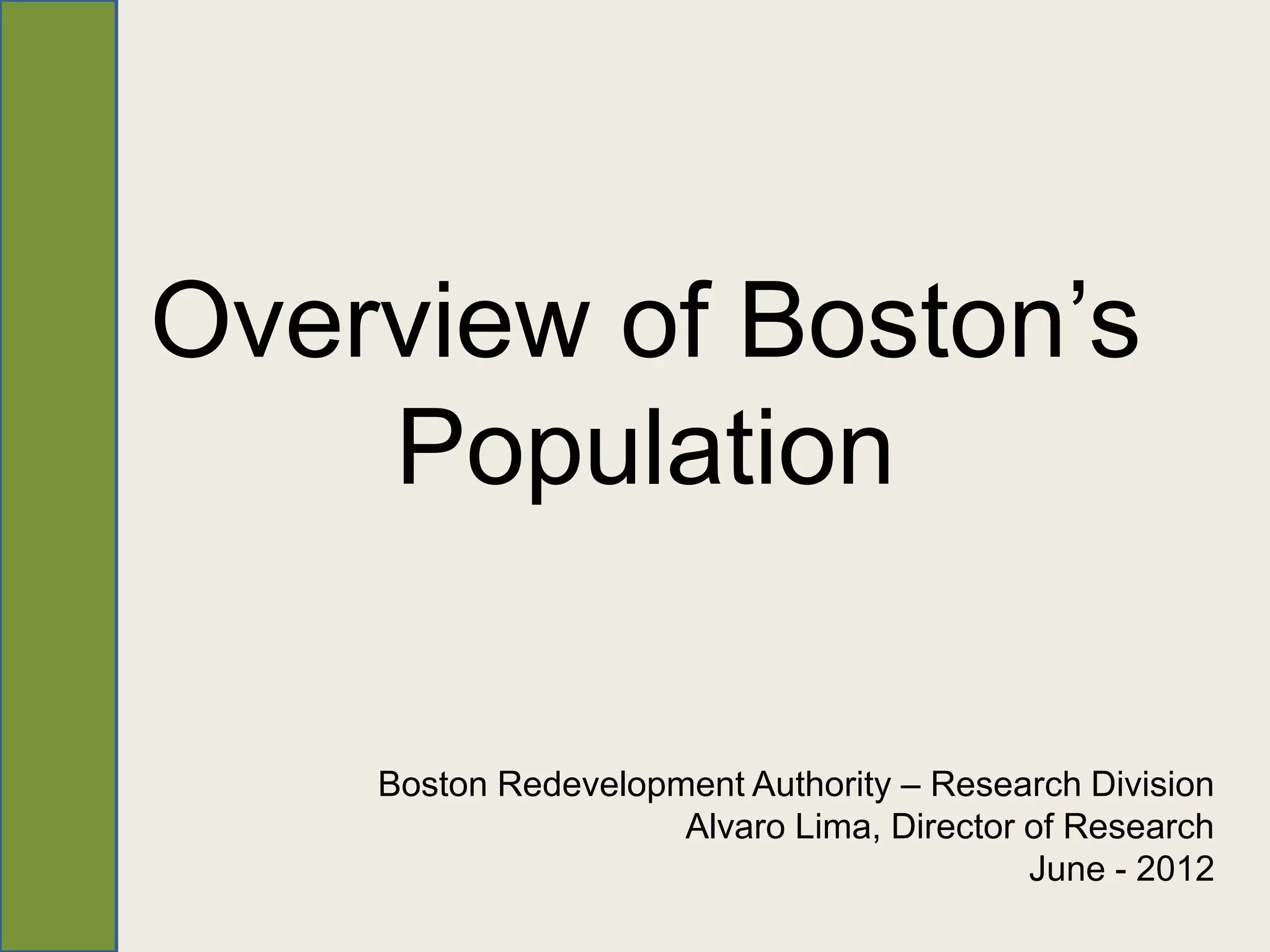 Overview of Boston's Population | PPTX