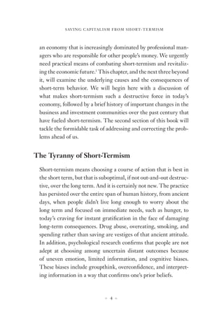 Saving Capitalism from Short-Termism | PDF