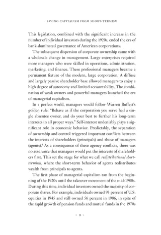 Saving Capitalism from Short-Termism | PDF