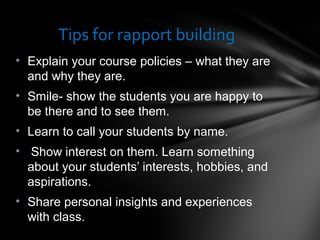 Establishing Rapport | PPS