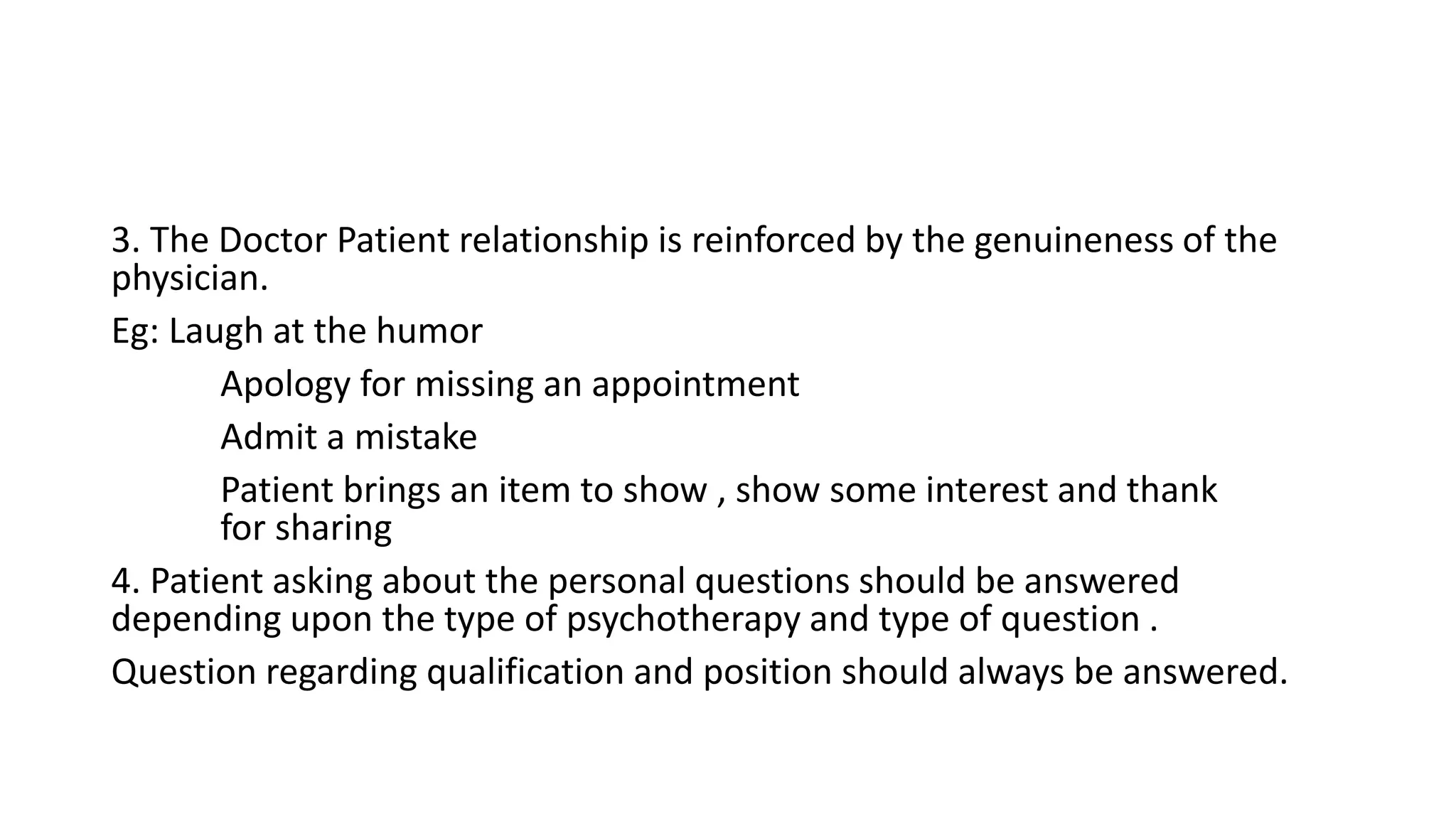 Rapport and doctor patient relationship in psychiatry | PPTX