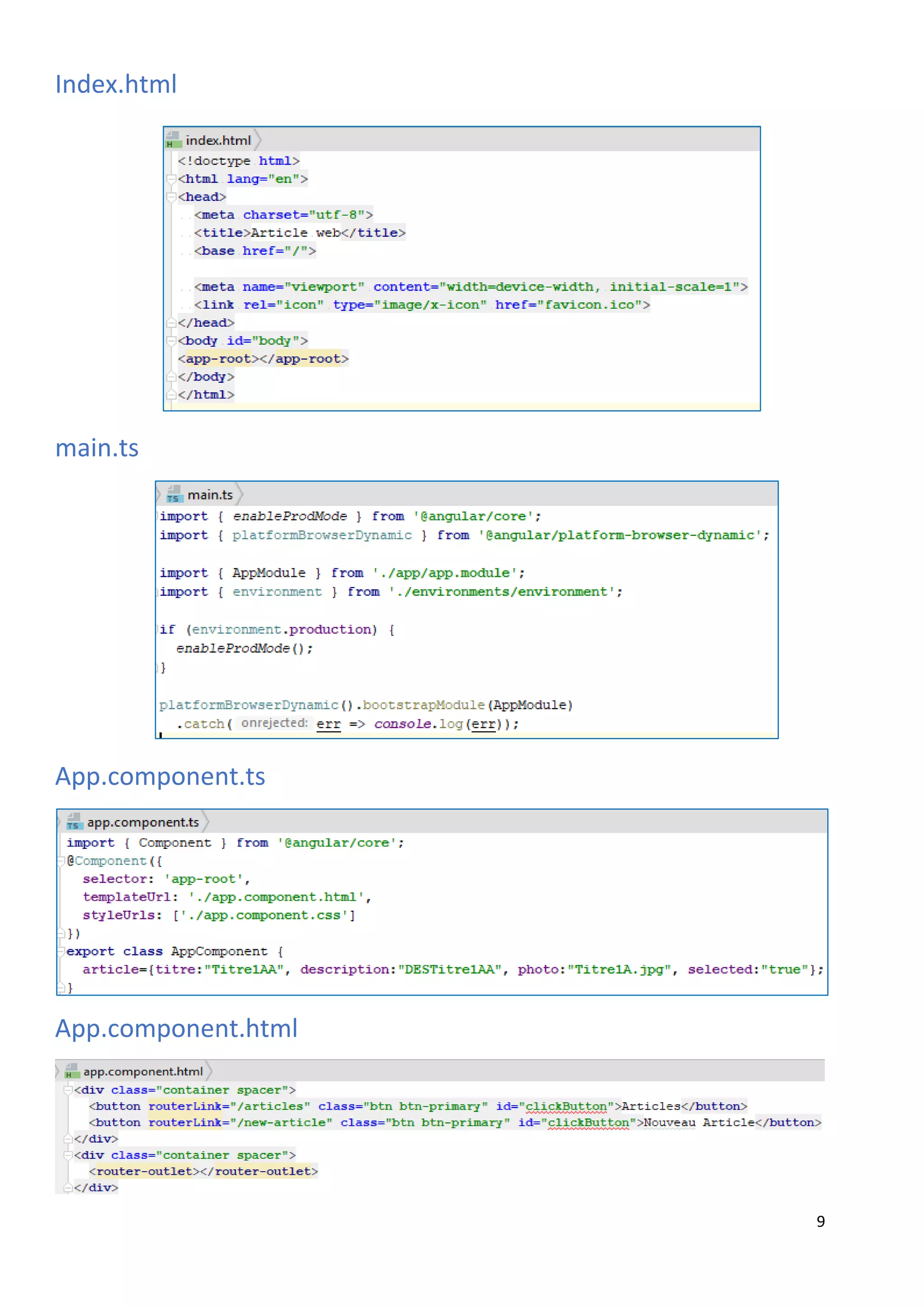 Rapport Application Web Spring Bootangular4 Et Mobileionc3 Gestion Des Articles Pdf