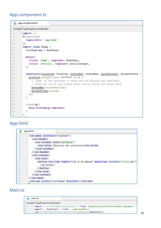 Rapport Application Web Spring Bootangular4 Et Mobileionc3 Gestion Des Articles Pdf 