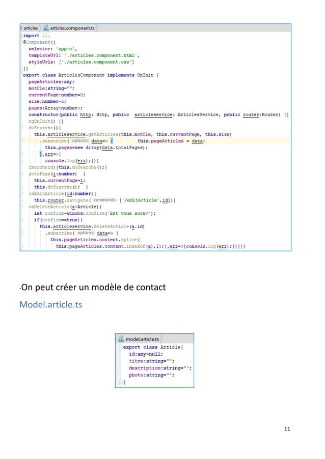 Rapport Application Web Spring Bootangular4 Et Mobileionc3 Gestion Des Articles 