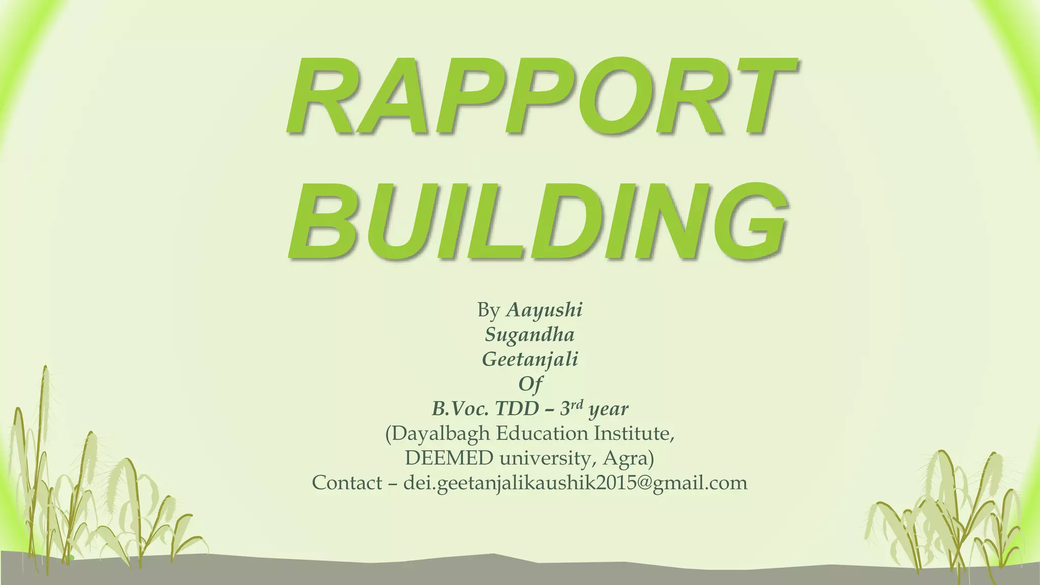 Rapport building | PPTX