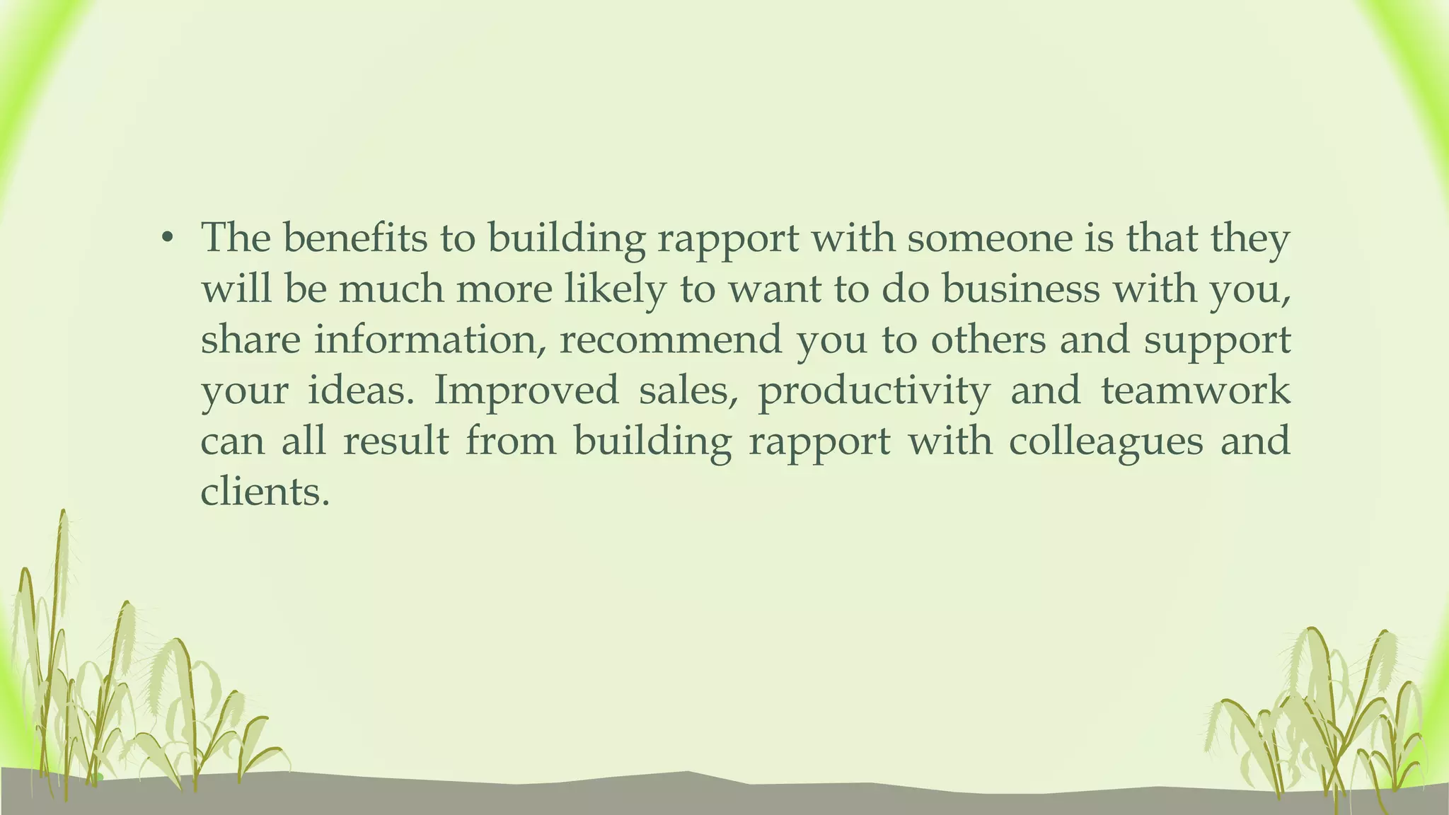 Rapport building | PPTX