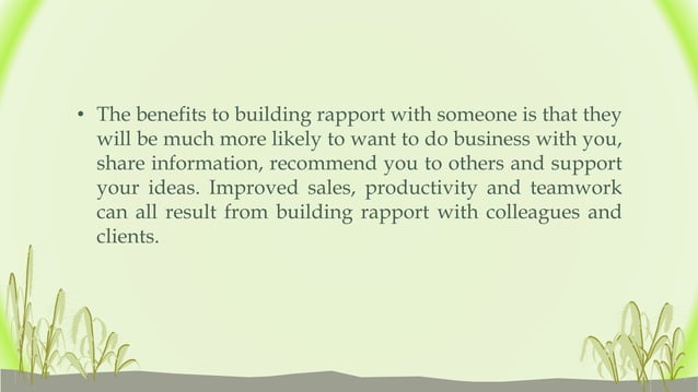 Rapport building | PPTX