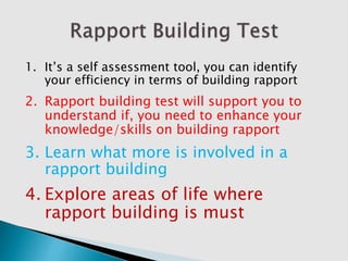 Rapport building training intro | PPTX
