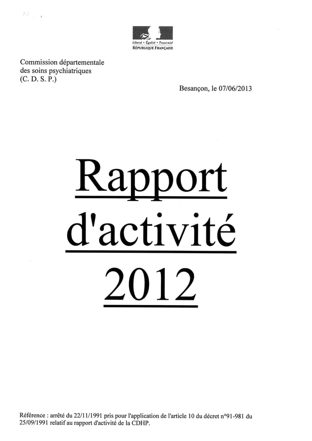 Rapport cdsp doubs 2012 | PDF