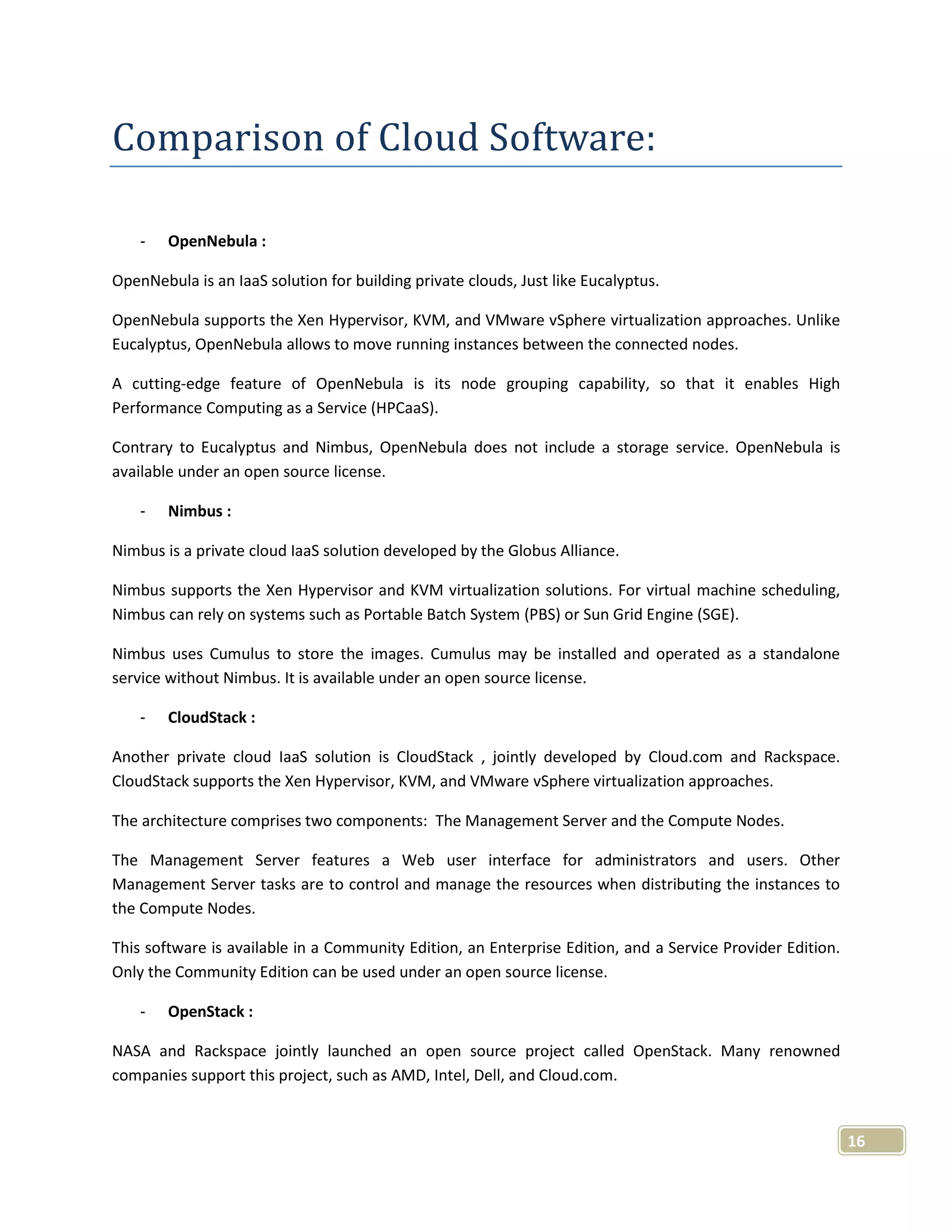 Rapport eucalyptus cloud computing | PDF