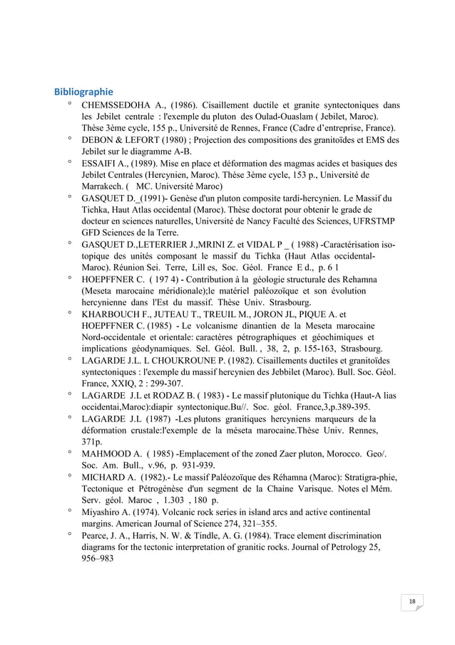 Rapport Granitoides de la méseta marocain