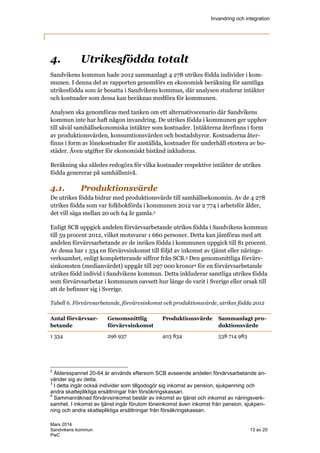 Socioekonomisk analys, invandring Sandvikens kommun | PDF