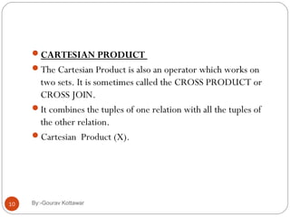 Rrelational algebra in dbms overview | PPT