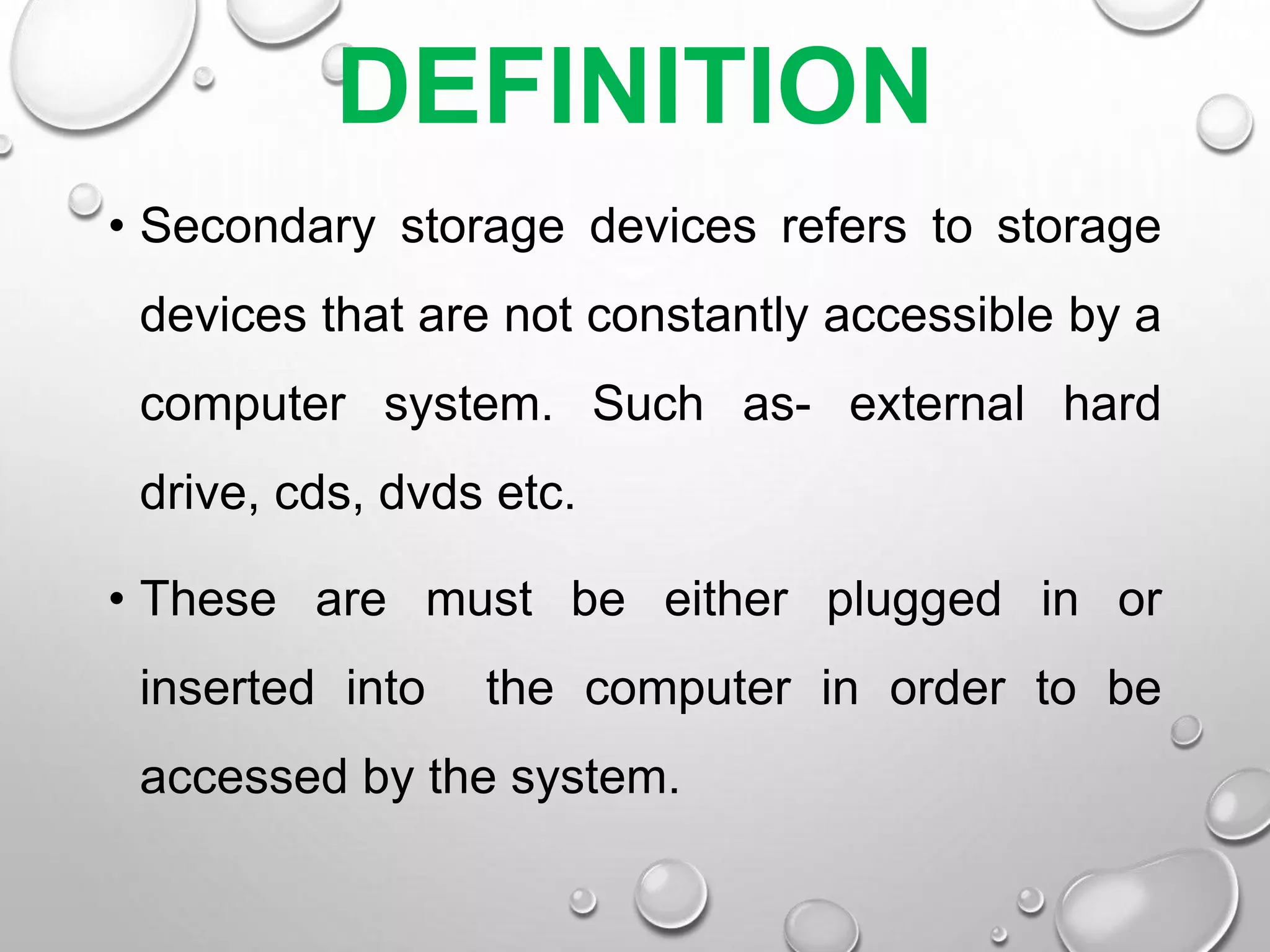 secondary storage devices | PPTX