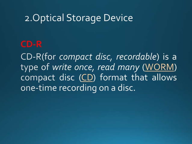 secondary storage devices | PPTX