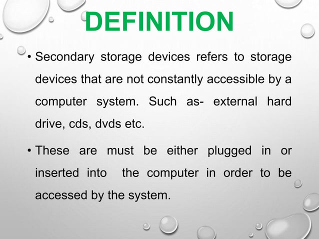 secondary storage devices | PPTX