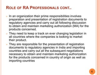 Ra profession diff ra bodies indian pharma scenario_31st oct-2010 ...