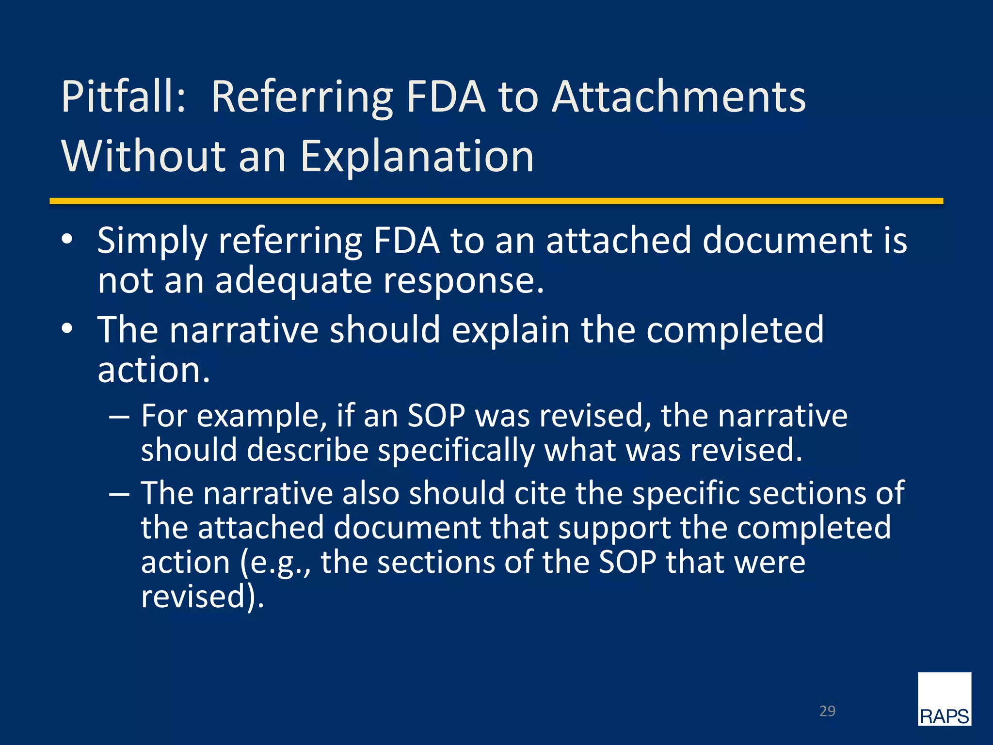 Responding Effectively to FDA 483 Observations & Warning Letters | PPTX